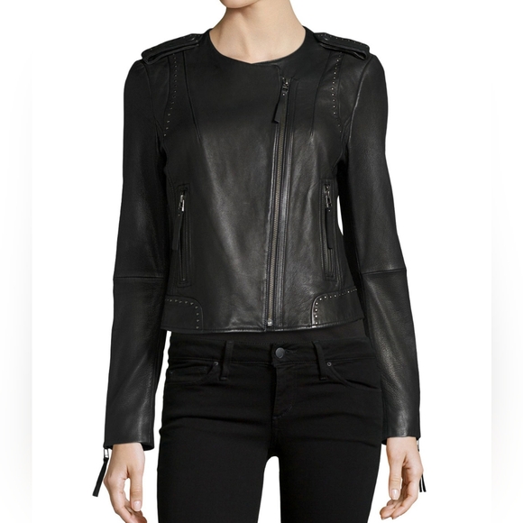 Joie | Jackets & Coats | Nwot Joie Margolin Studded Lamb Leather Moto ...